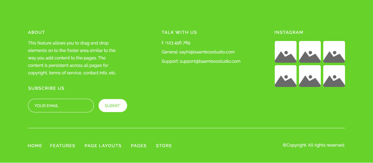 Weebly Footer Design - 16 Eye-catching Footer Designs - Baamboo Studio